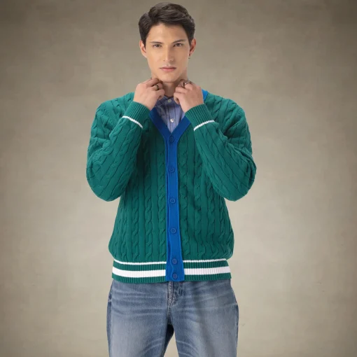 Men's Cable Knit Cardigan - Comfort Jackets