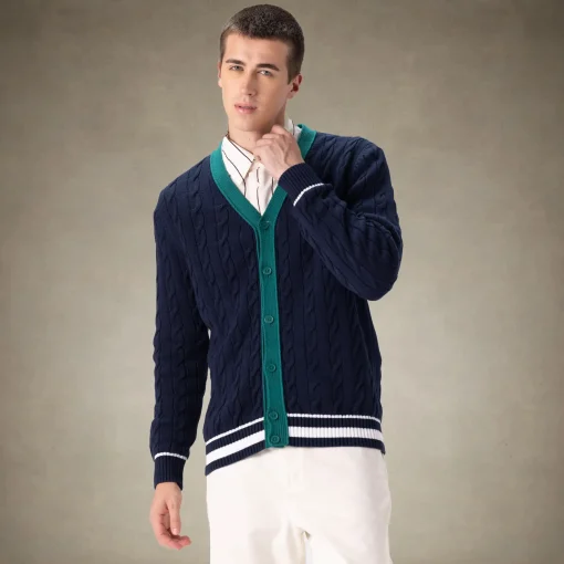 Men's Cable Knit Cardigan - Comfort Jackets